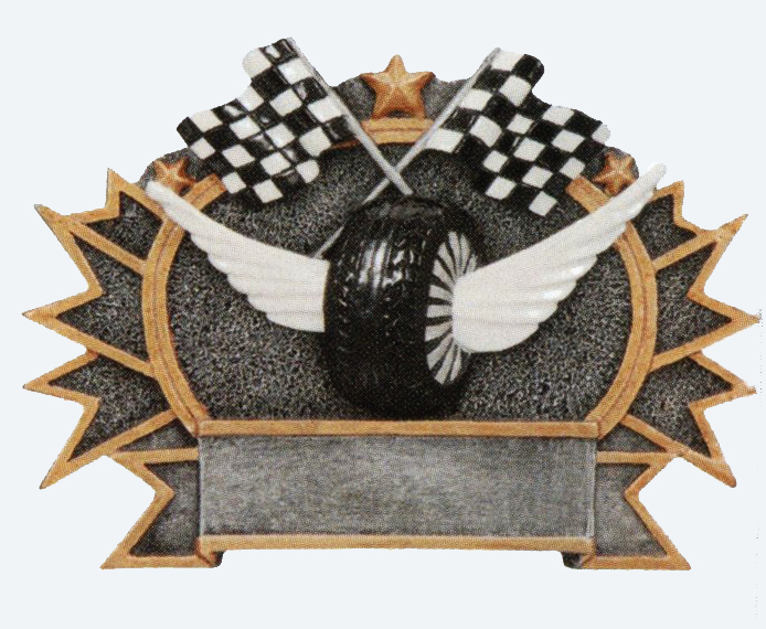 6.5 X 4.5 Oval Burst Racing Sport Resin Trophy - The Car Show Store_2024